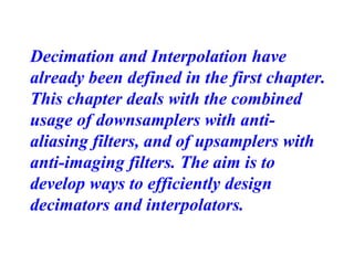 D ecimation and interpolation | PPTX