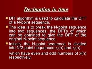 Decimation in time and frequency | PPT