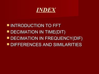 Decimation in time and frequency | PPT