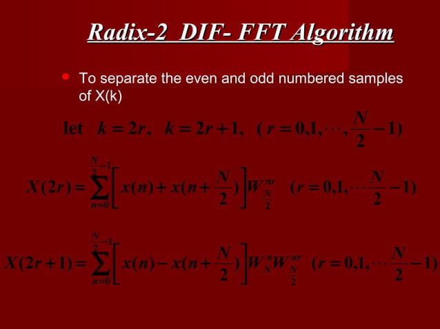 Decimation in time and frequency | PPT