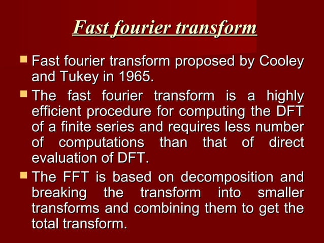 Decimation in time and frequency | PPT