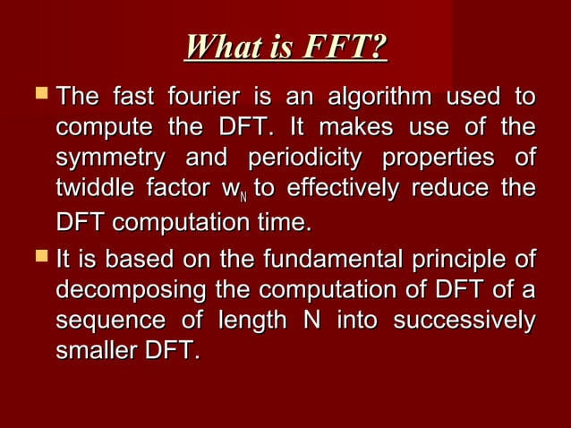 Decimation in time and frequency | PPT