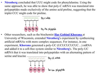 Deciphering of the genetic code | PPTX