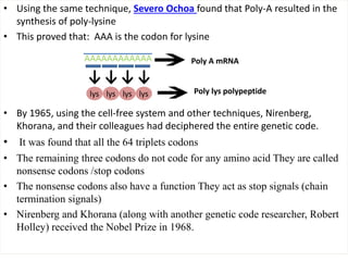 Deciphering of the genetic code | PPTX