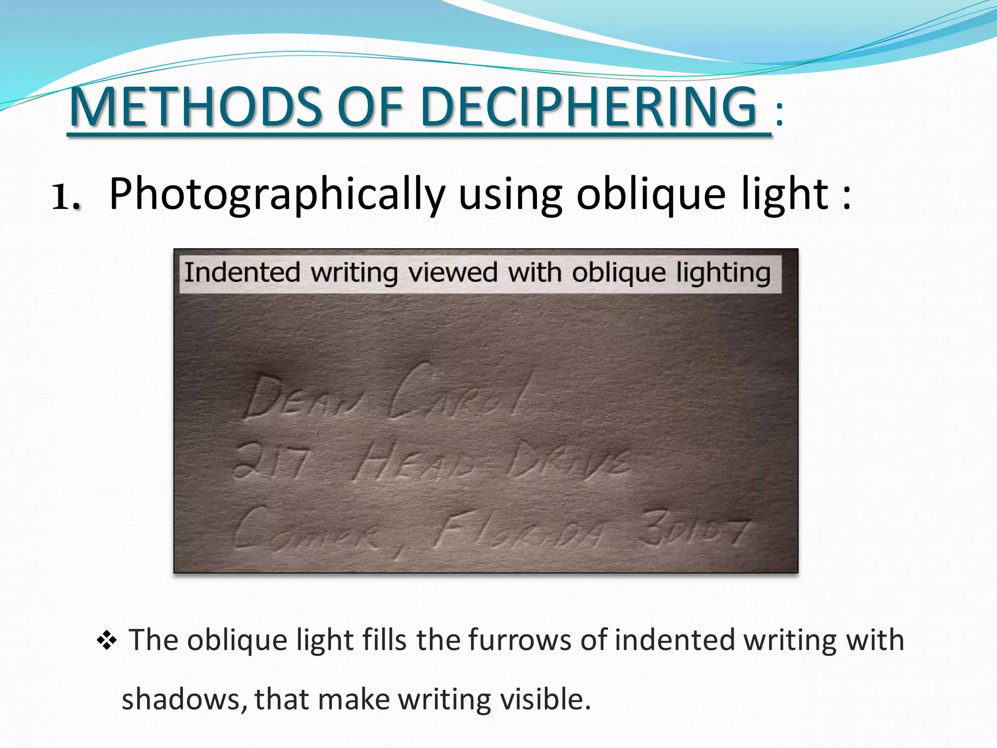 Decipherment of indented writting | PDF