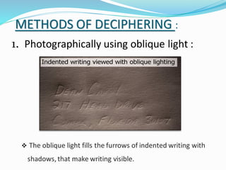 Decipherment of indented writting | PDF