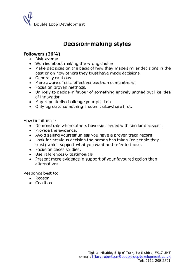 Decision Making Styles | DOC