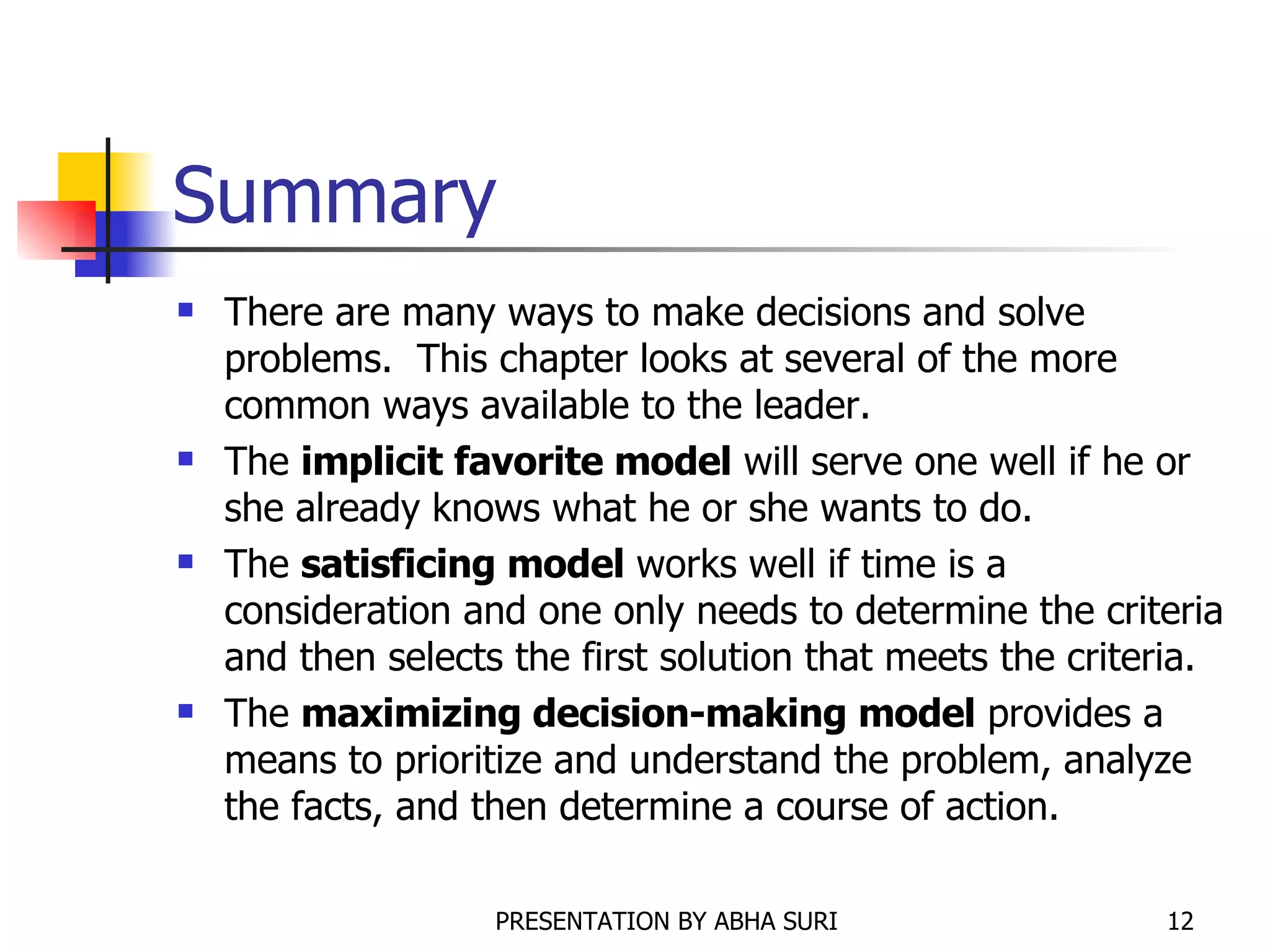 Decision Making | PPT