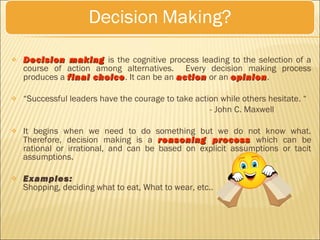 Decision making | PPT