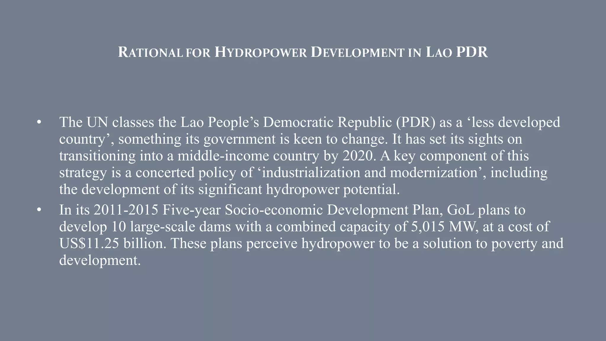 Decision making on hydropower development in lao pdr | PPT
