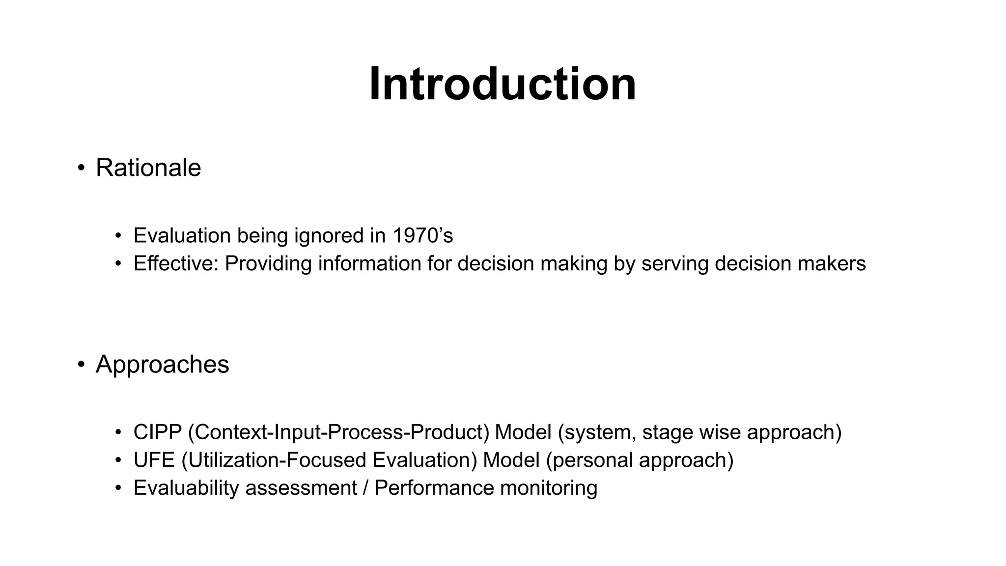 Decision oriented evaluation approaches | PPTX | Education
