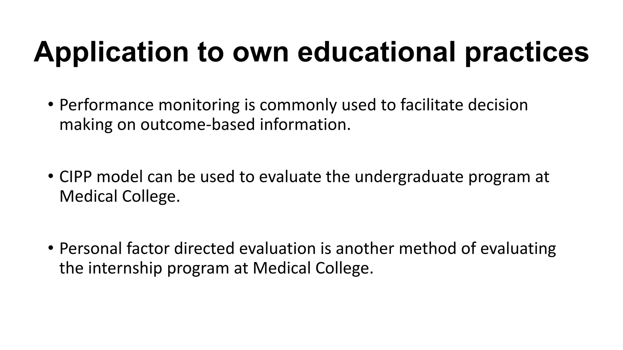 Decision oriented evaluation approaches | PPTX | Education