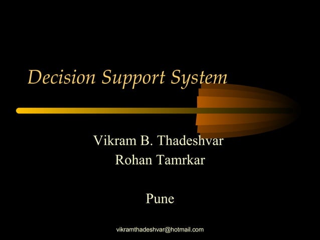 Decision Support Systems | PPT