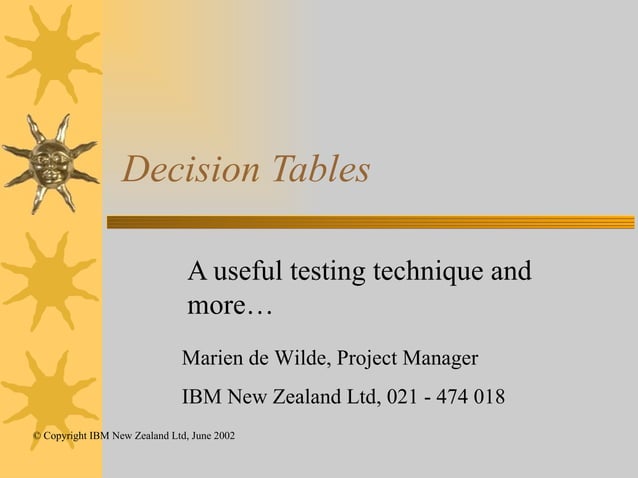 Decision Table Training Session | PPT