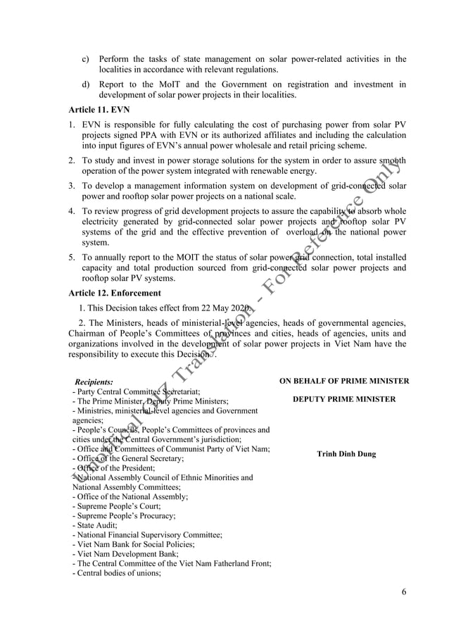 Decision 13/2020/QD-TTg FIT2 of Solar Power Project in Vietnam | PDF