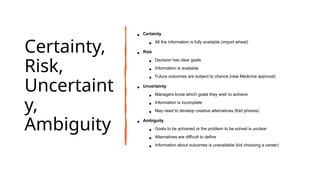 Decision alternatives criteria and weights | PPT