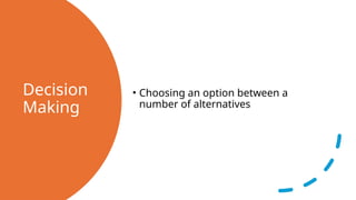 Decision alternatives criteria and weights | PPTX