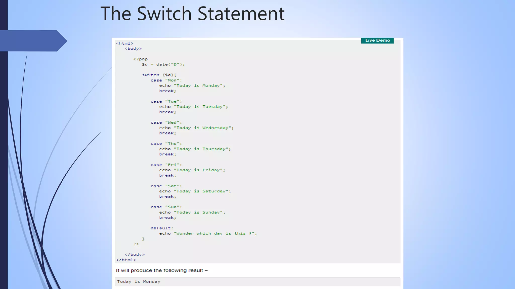 Decision and looping examples with php (WT) | PPTX
