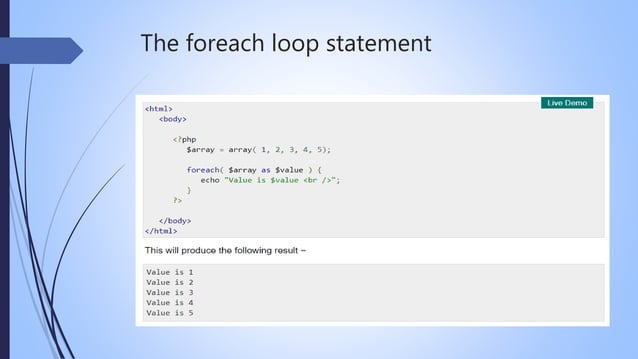 Decision and looping examples with php (WT) | PPTX