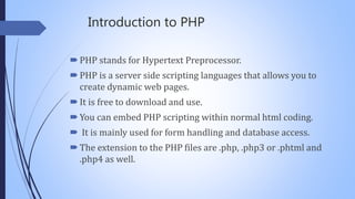 Decision and looping examples with php (WT) | PPTX