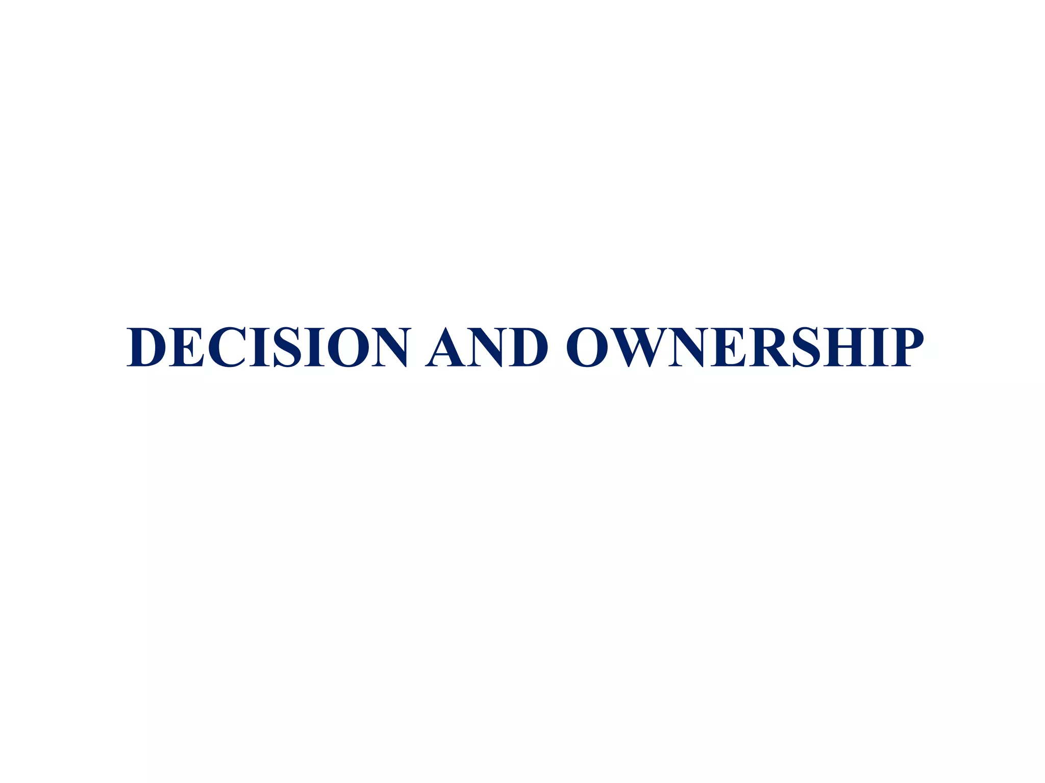 Decision and ownership | PPT