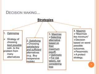 Decision and risk analysis | PPTX