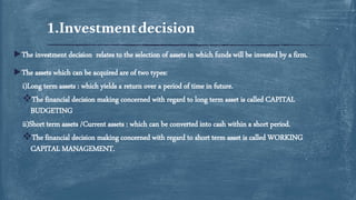 Decision area of financial management | PPTX