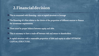 Decision area of financial management | PPTX
