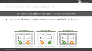 Decision Balance Sheet: Evaluating Pros and Cons for Better Decisions | PDF
