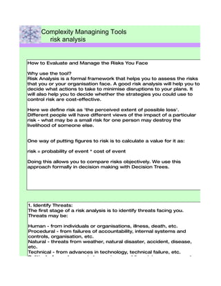 Decision cheat sheet | XLS
