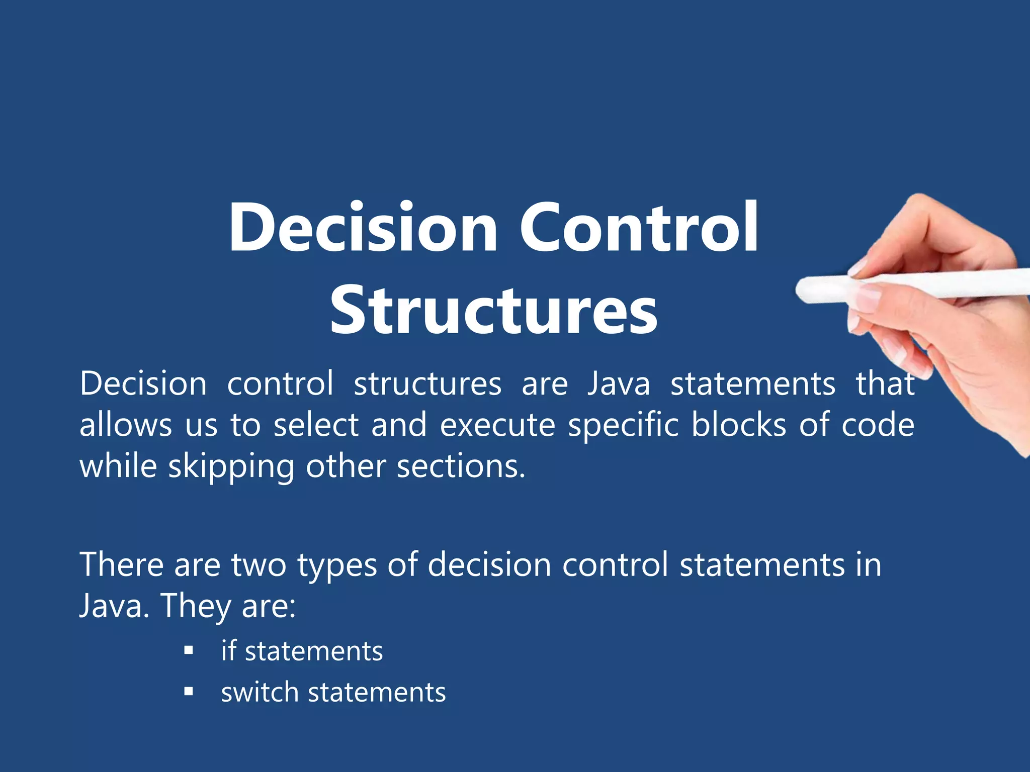 Java Decision Control | PPT Java Decision Control | PPT