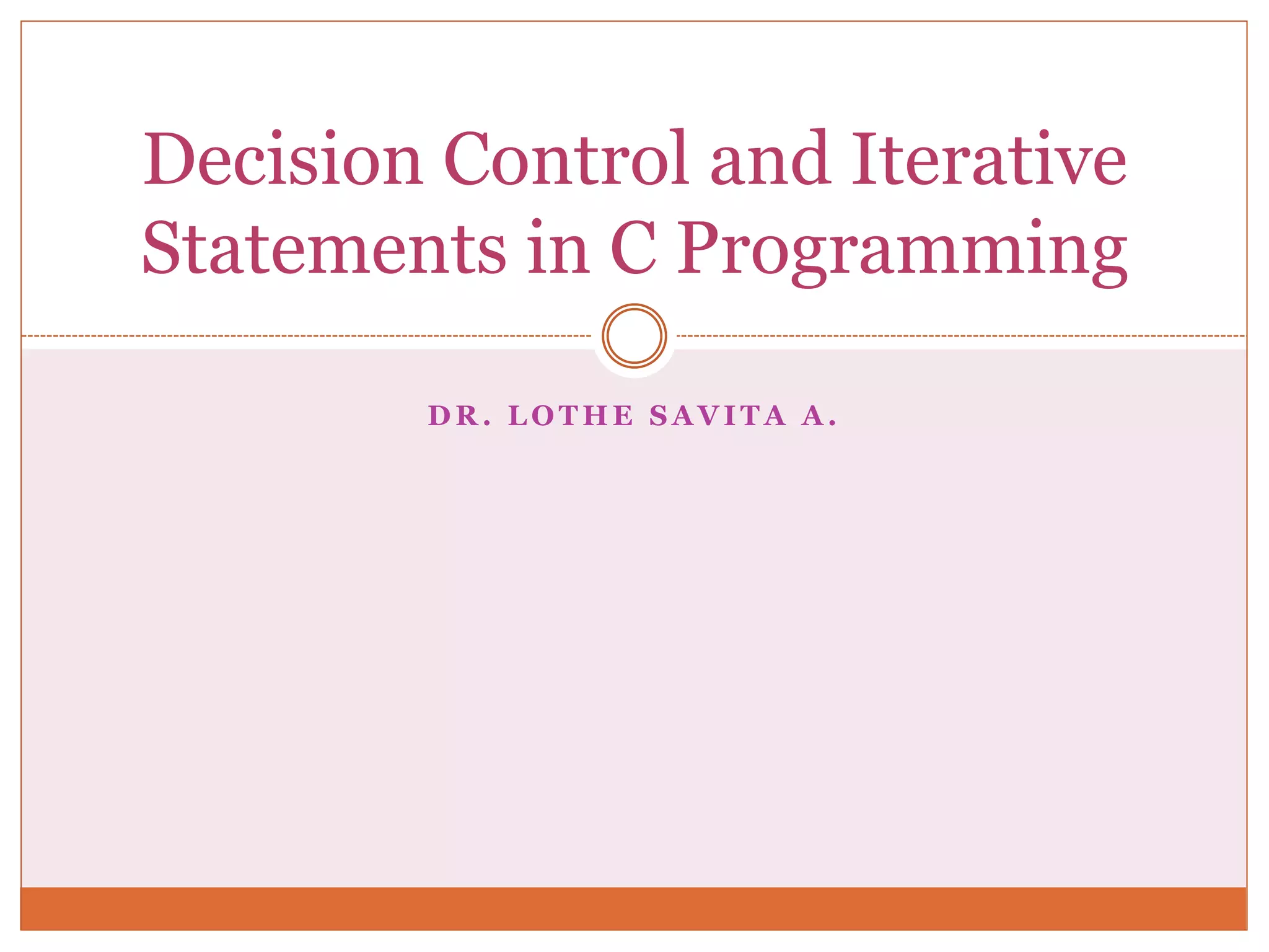 Decision control and iterative statements | PDF
