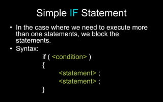 Decision Controls in C++ Programming Lecture | PPT