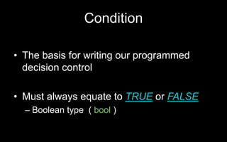 Decision Controls in C++ Programming Lecture | PPT