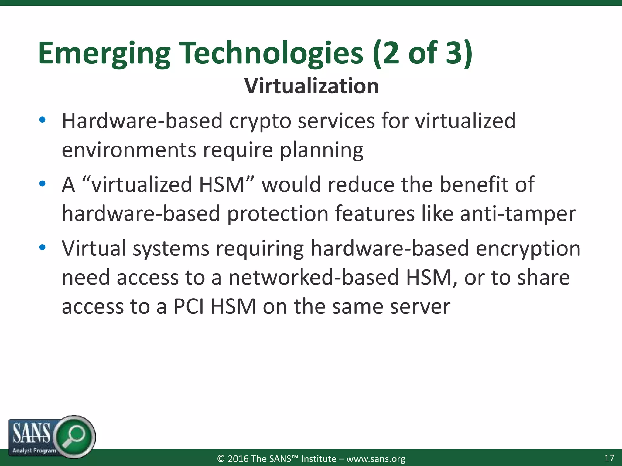 Decision criteria and analysis for hardware-based encryption | PPT