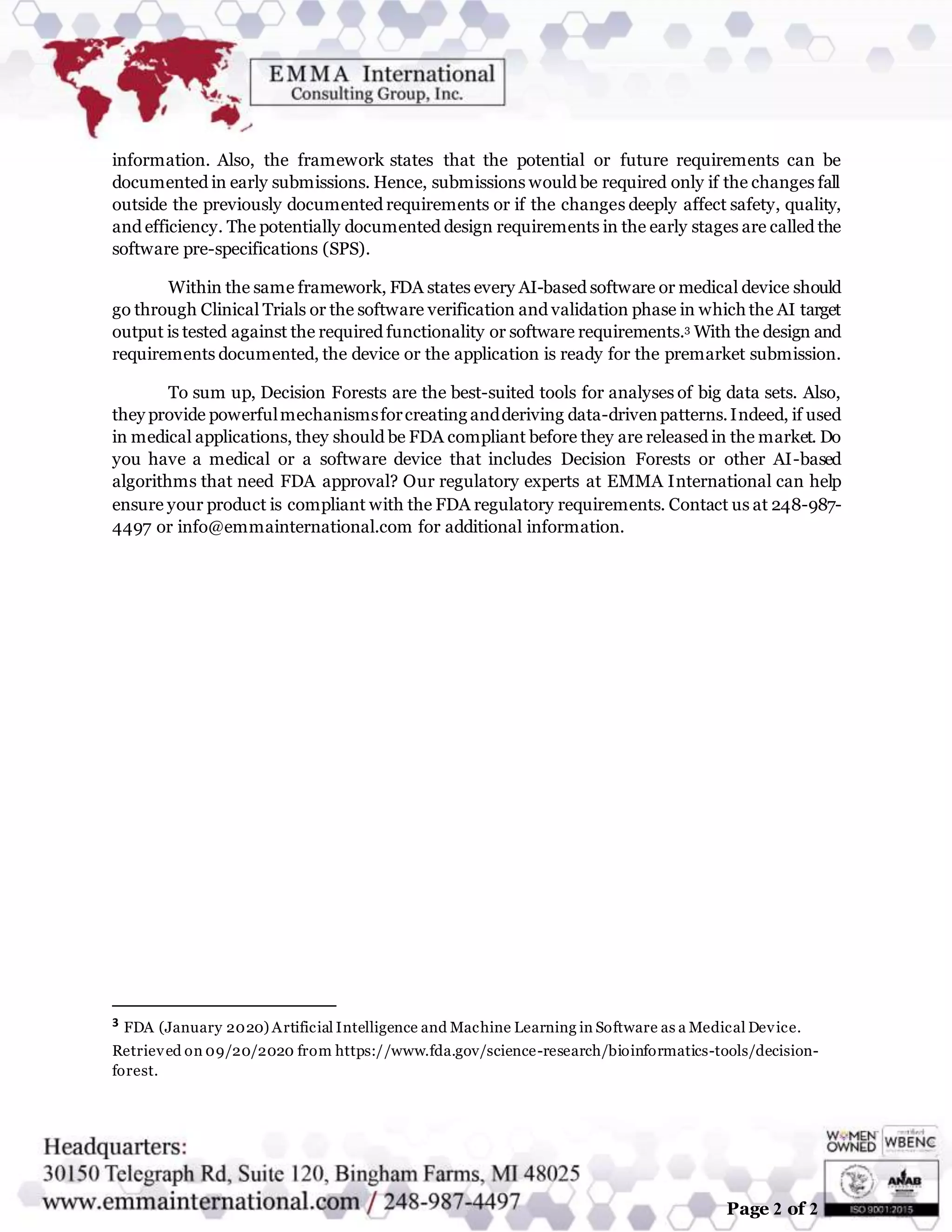 Decision Forests Fdas Tool For Data Analysis And Pattern Recognition Methods Docx