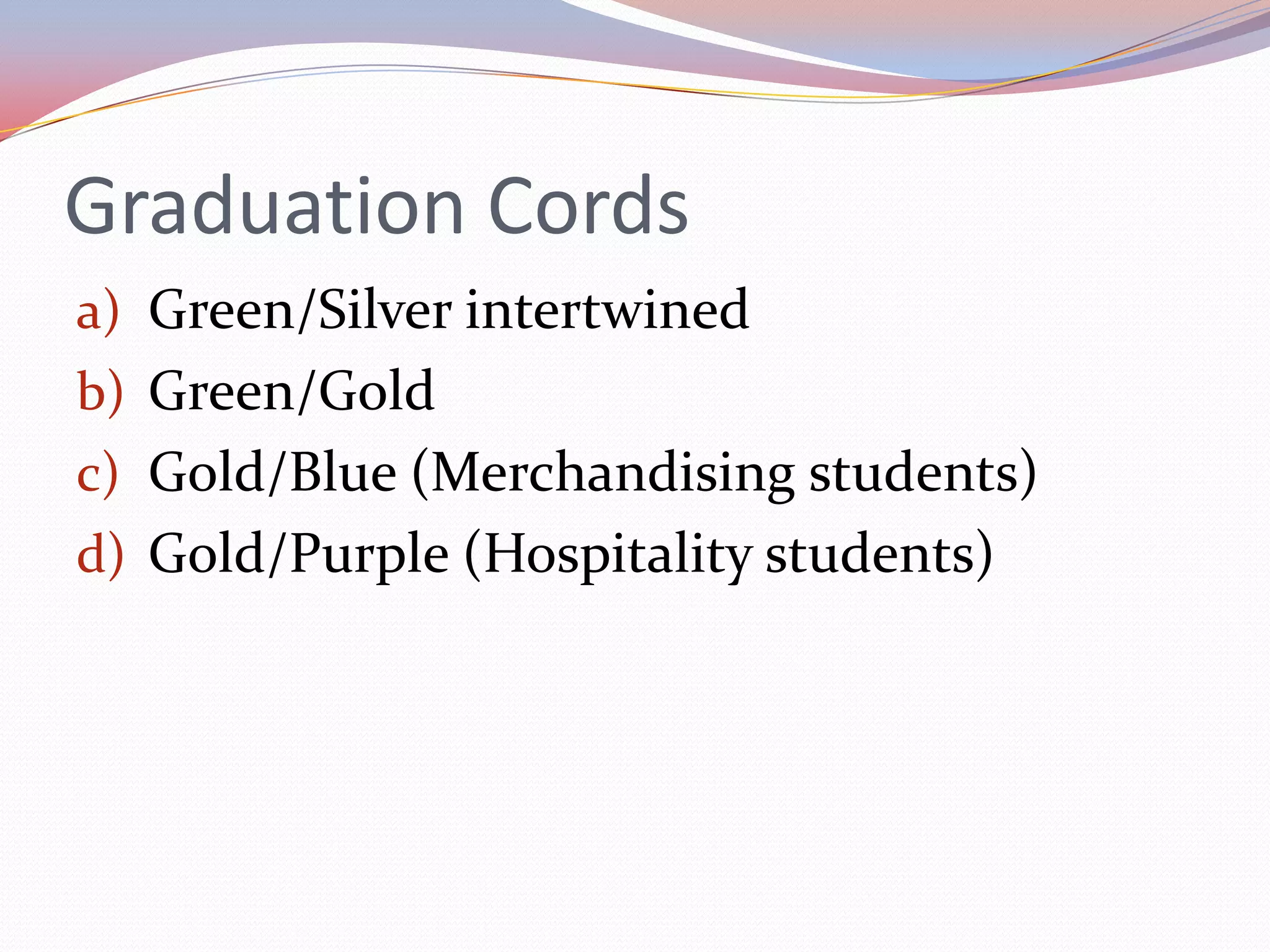 Info about graduation cords | PPTX | Graduation | Personal Celebrations ...