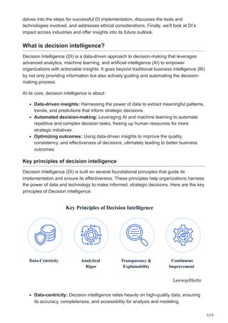Decision intelligence Benefits applications implementation and future ...
