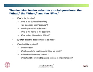 Decision Leadership SDG- Stanford University | PDF | Executive ...