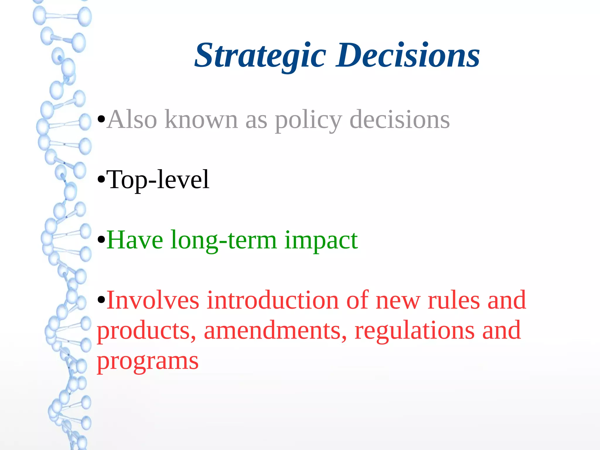 Strategic, Tactical and Operational Decision Making | ODP