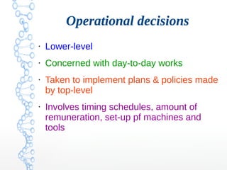 Strategic, Tactical and Operational Decision Making | ODP