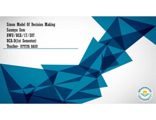 Decision Making & Simon Model | PDF | Artificial Intelligence ...