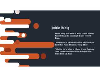 Decision Making & Simon Model | PDF