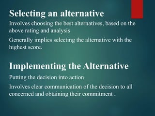 Decision making | PPTX | Business | Business and Finance