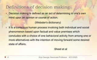 Decision making in Nursing Management | PPTX