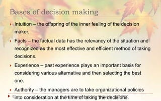 Decision making in Nursing Management | PPTX