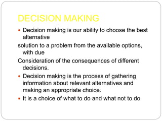 Decision making - the most important value | PPTX | Science