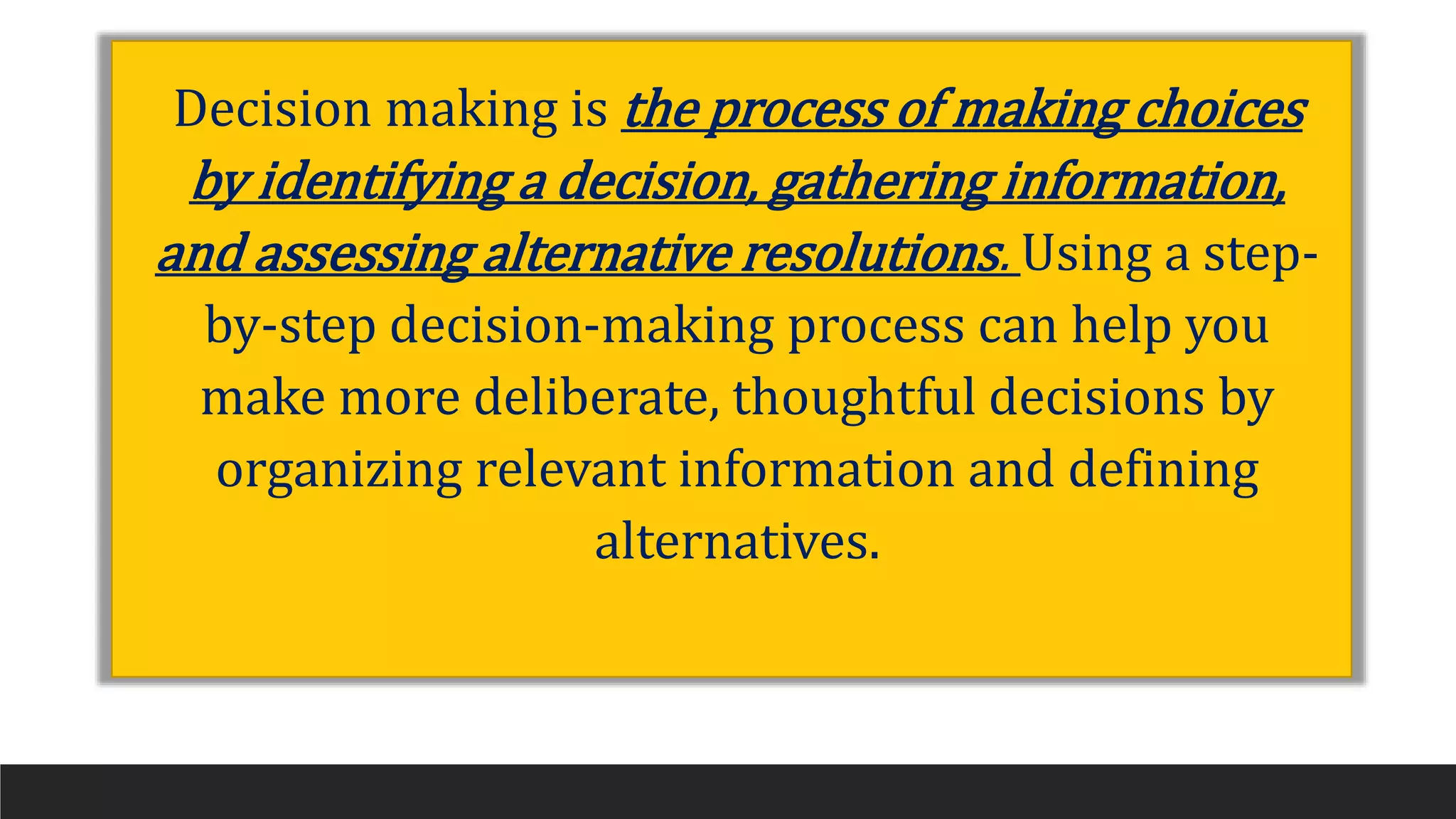 Decision making.pptx | Business and Finance