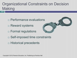 Organizational behaviour ch5, decision makingDecision Making-Ch#5.pptx