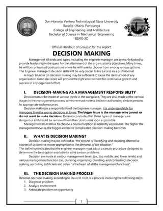 Decision Making (Engineering Management) | DOCX